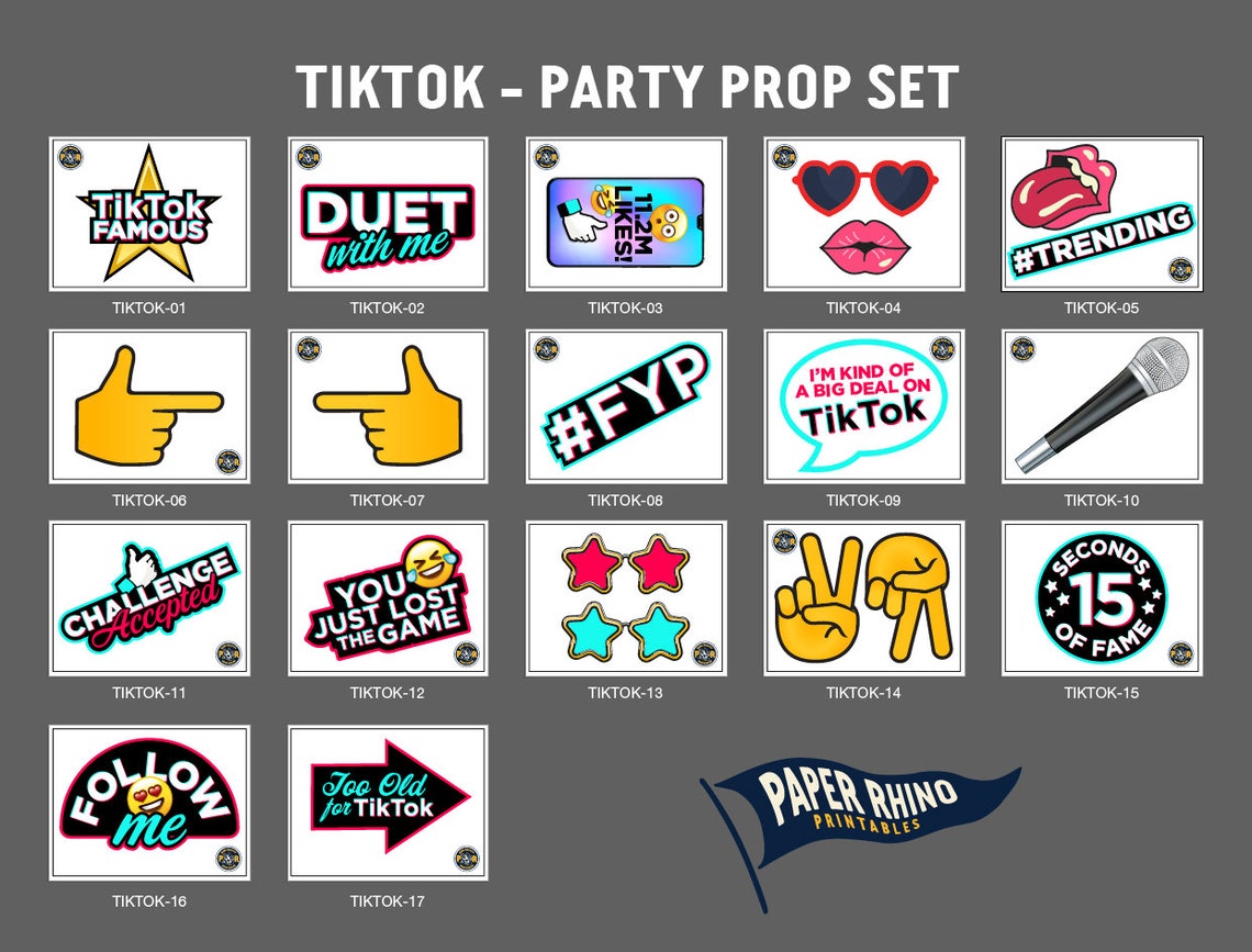 Tiktok Inspired Photo Booth Party Props Decoration Tik Tok - Etsy Australia