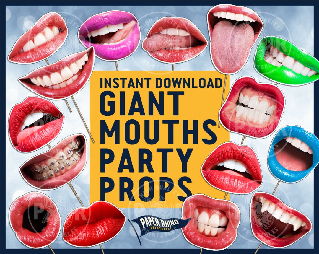 Giant Mouths Photo Booth Party Props - Decoration Silly Crazy Smile ...