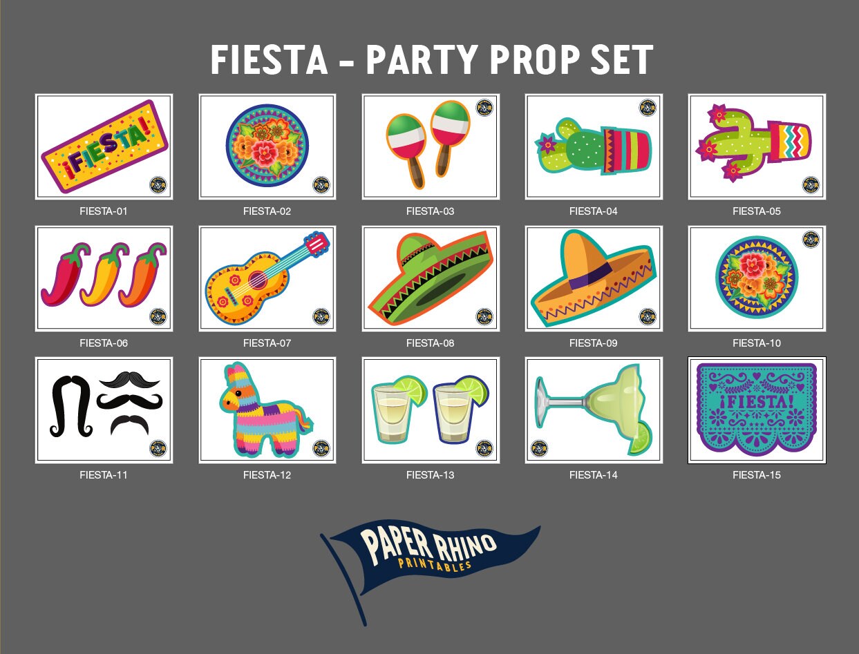 Fiesta Photo Booth Party Props Decoration Mexico Cinco De Mayo Sombrero ...