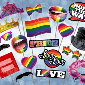LGBTQ Pride Photo Booth Party Props - Decoration Gay Lesbian Bi Trans ...