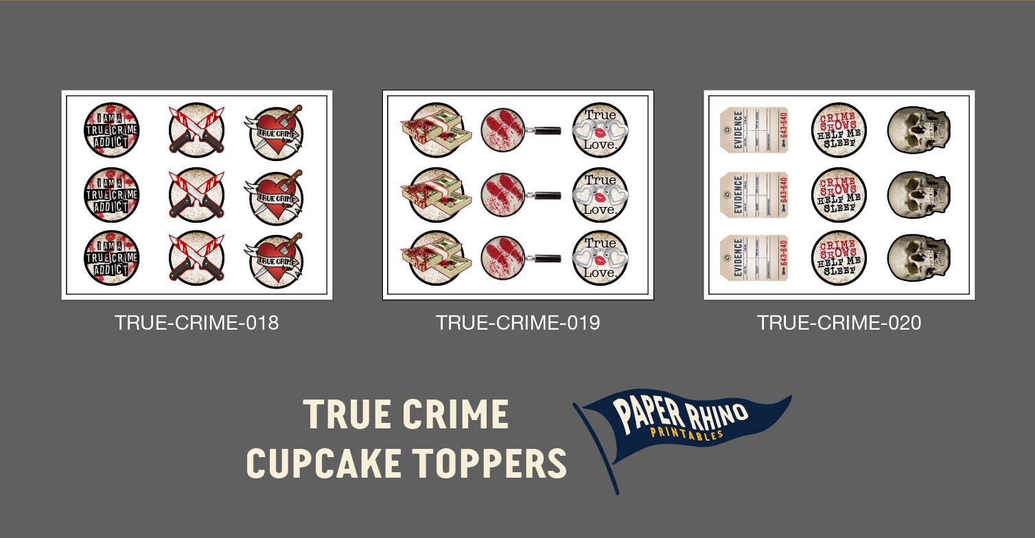 True Crime Cupcake Toppers Party Props-love Investigation - Etsy