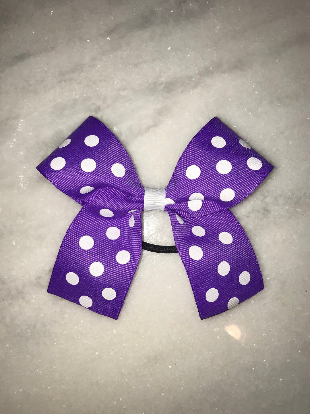 Medium Purple and White Polkadot Hair Bow, Cheer Bow, Toddler, Tween ...