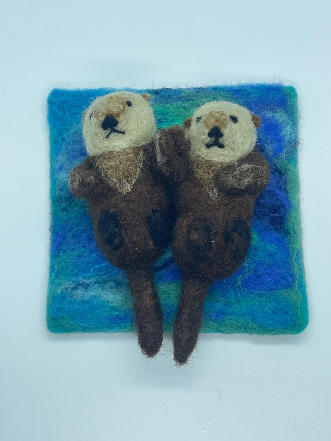 Sea Otters Needle Felt Holding Hands Wool Sculptures - Etsy