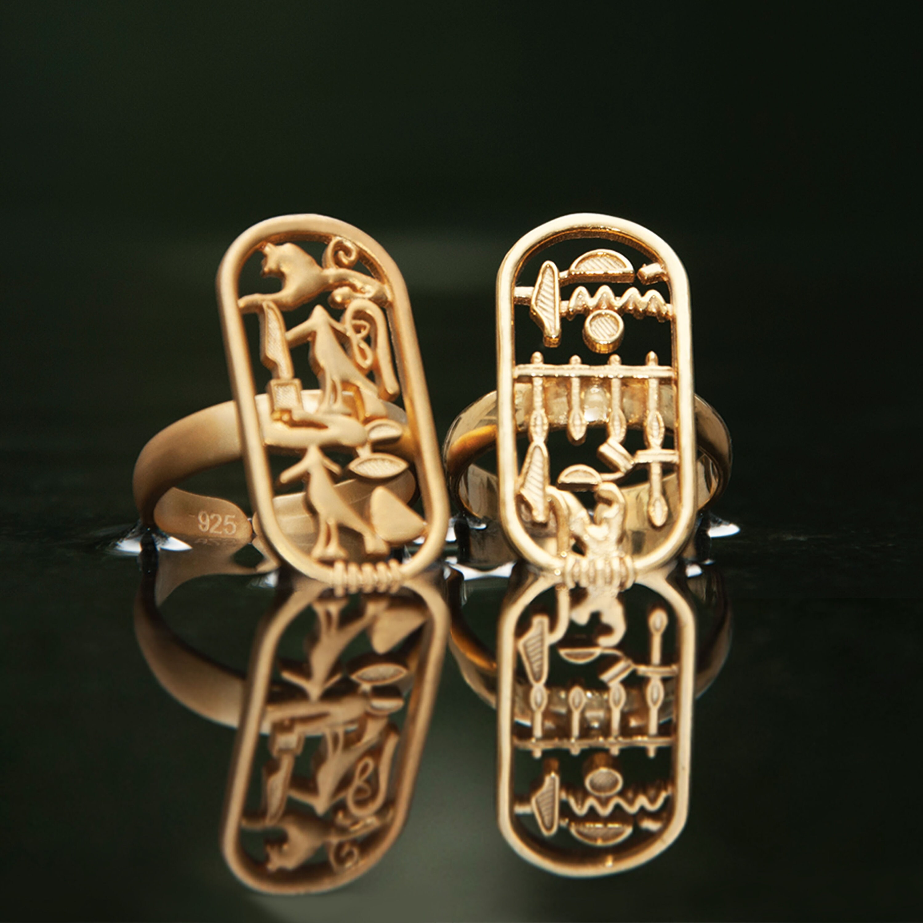 Nefertiti Ring - Ancient Egypt Hieroglyph - Handmade 925 Silver - Khatt ...