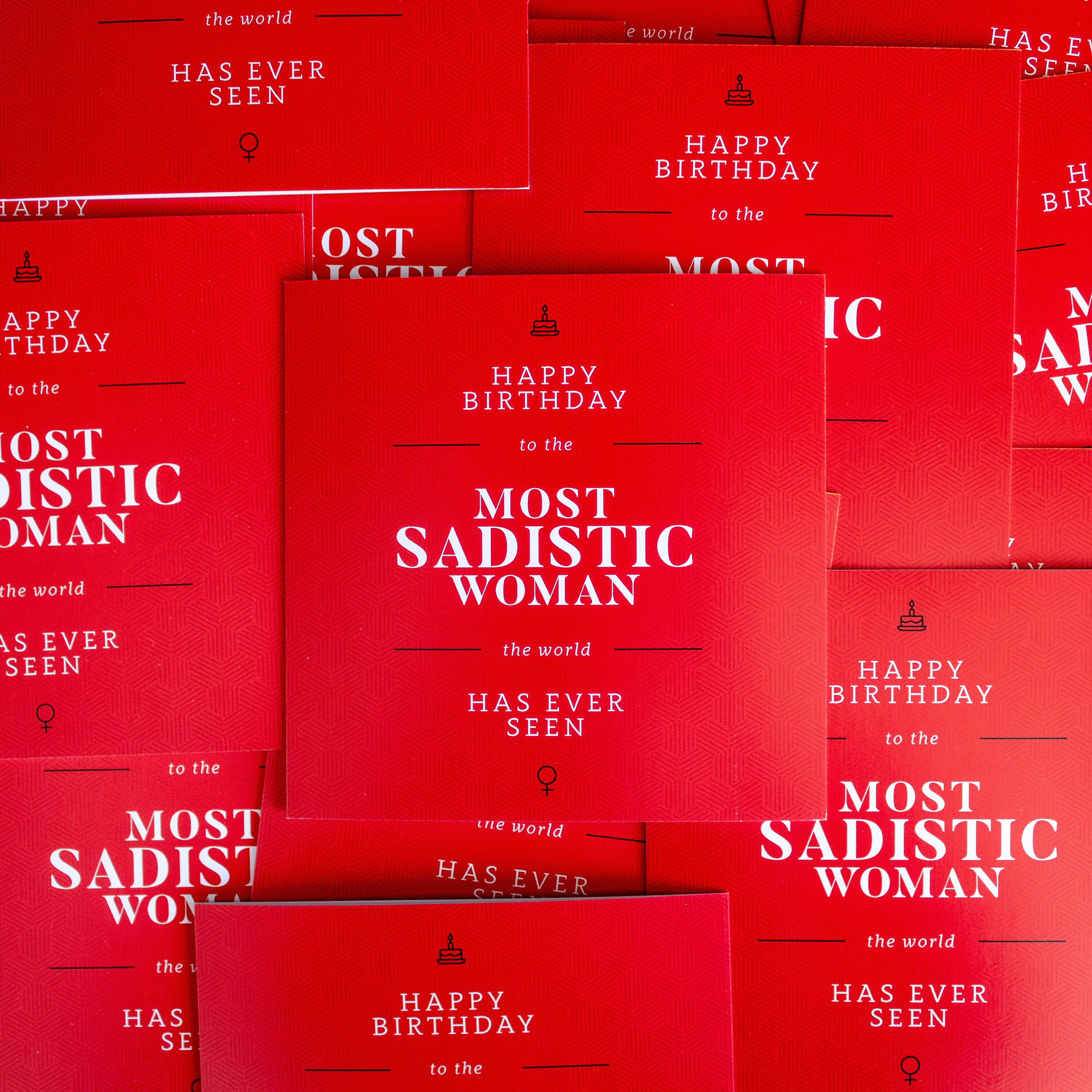 The Most Sadistic Woman Greeting Card - Etsy UK