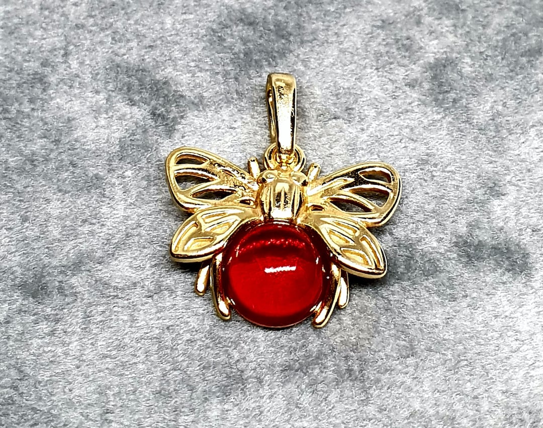 Baltic Amber-pendant-red Amber-sterling Silver-14k Gold - Etsy