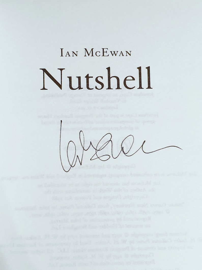 Nutshell by Ian McEWAN-Signed First UK Edition-1st Print | Etsy Nutshell by Ian McEWAN-Signed First UK Edition-1st Print | Etsy