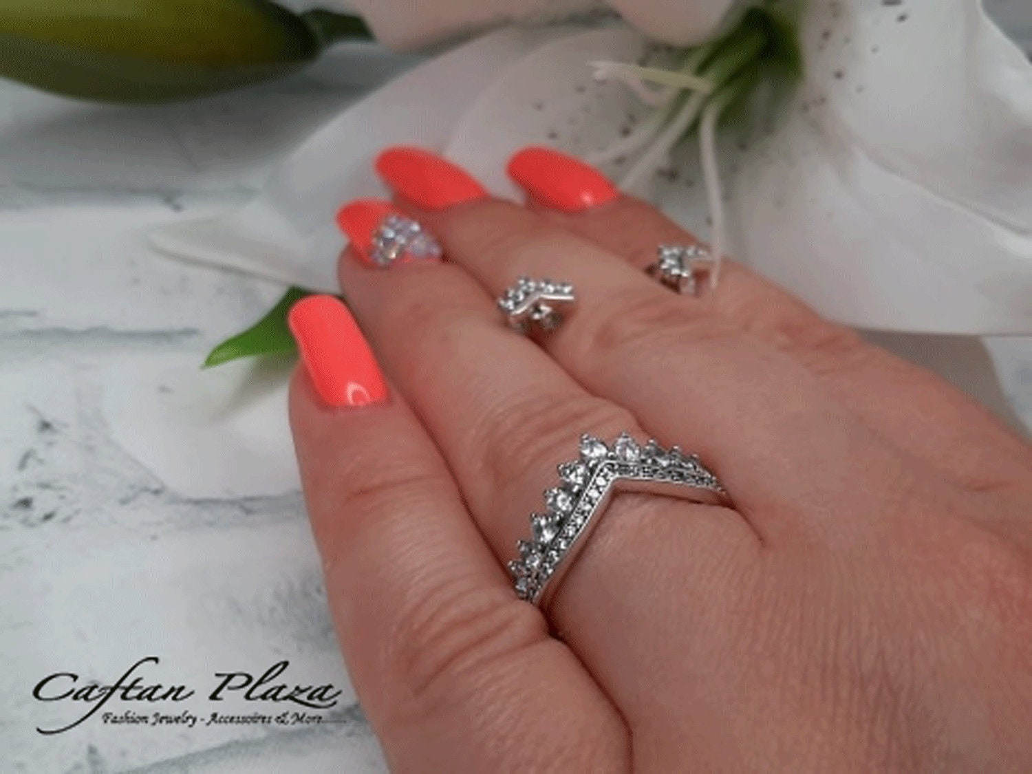 Princess Wishbone Ring 925 Plata con Zirconia Cúbica Fina Aaa - Etsy España