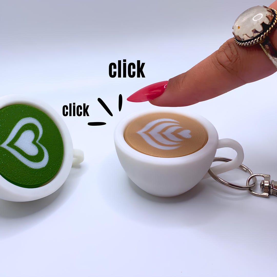 Coffee Fidget Clicker, Coffee Fidget Keychain, Fidget Keychain ...