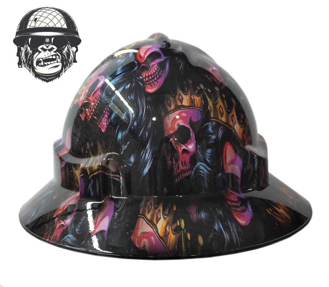 Custom Hydrographic Safety Hard Hat Skulls - KINGS & QUEENS Pro Choice ...
