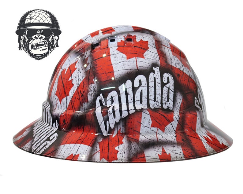 Custom Hydrographic Safety Hard Hat Canada CANADIAN FLAG Pro - Etsy