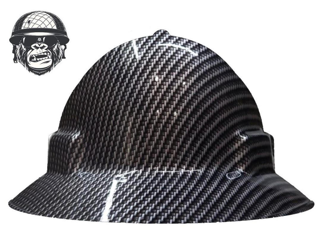 Custom Hydrographic Safety Hard Hat CARBON FIBRE GREY Pro Choice Wide ...