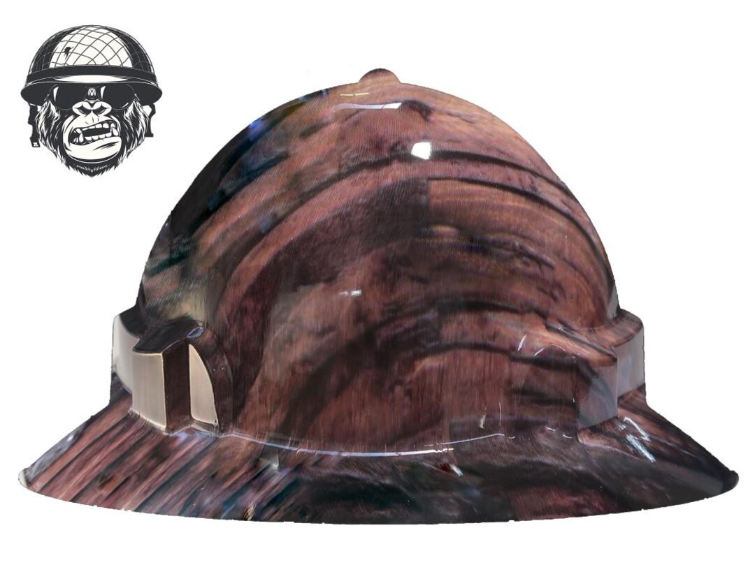 Custom Hydrographic Safety Hard Hat Mining Construction - RUSTIC TIMBER ...