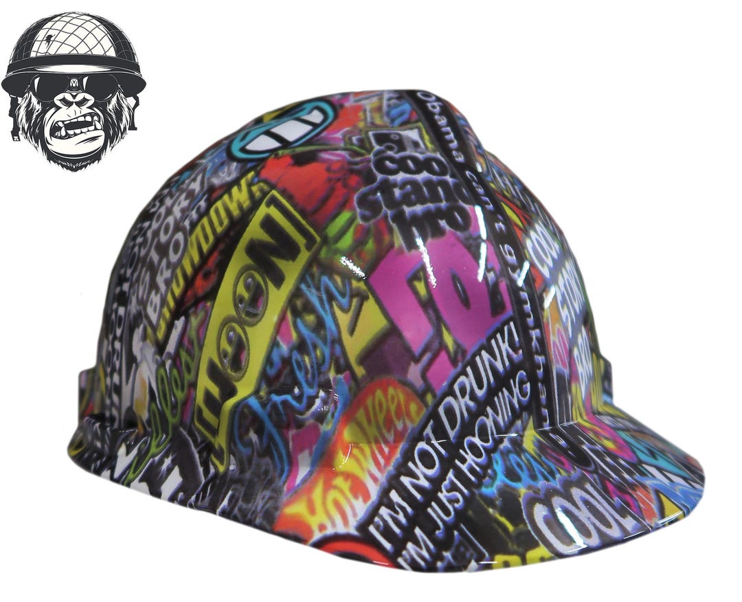 Custom Hydrographic Safety Hard Hat Industrial Mining Skulls HOON MSA ...