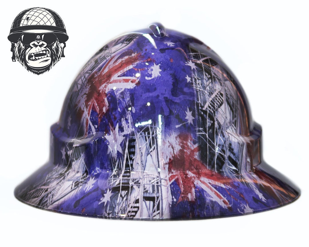 Custom Hydrographic Safety Hard Hat - AUSSIE SCAFFOLDER Pro Choice Wide ...