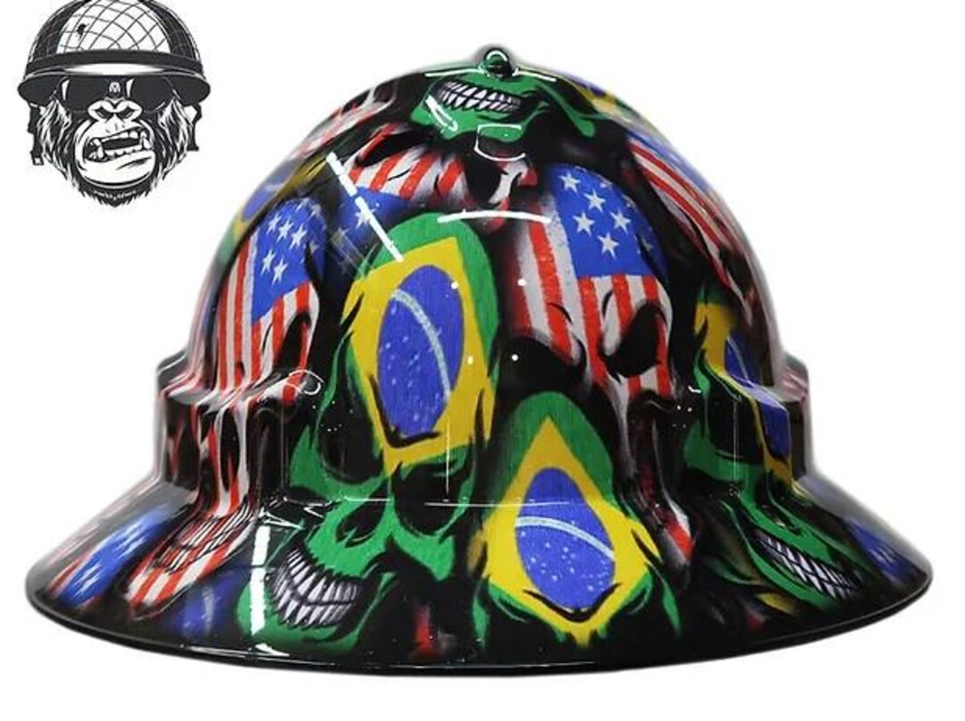 Custom Hydrographic Safety Hard Hat American Brazil Pro Choice Wide - Etsy