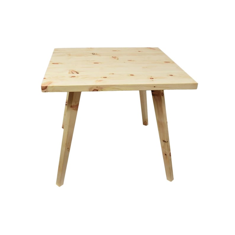 Solid Wood Table Square W 90 X D 90 X H 76 Cm | in Untreated Pine ...