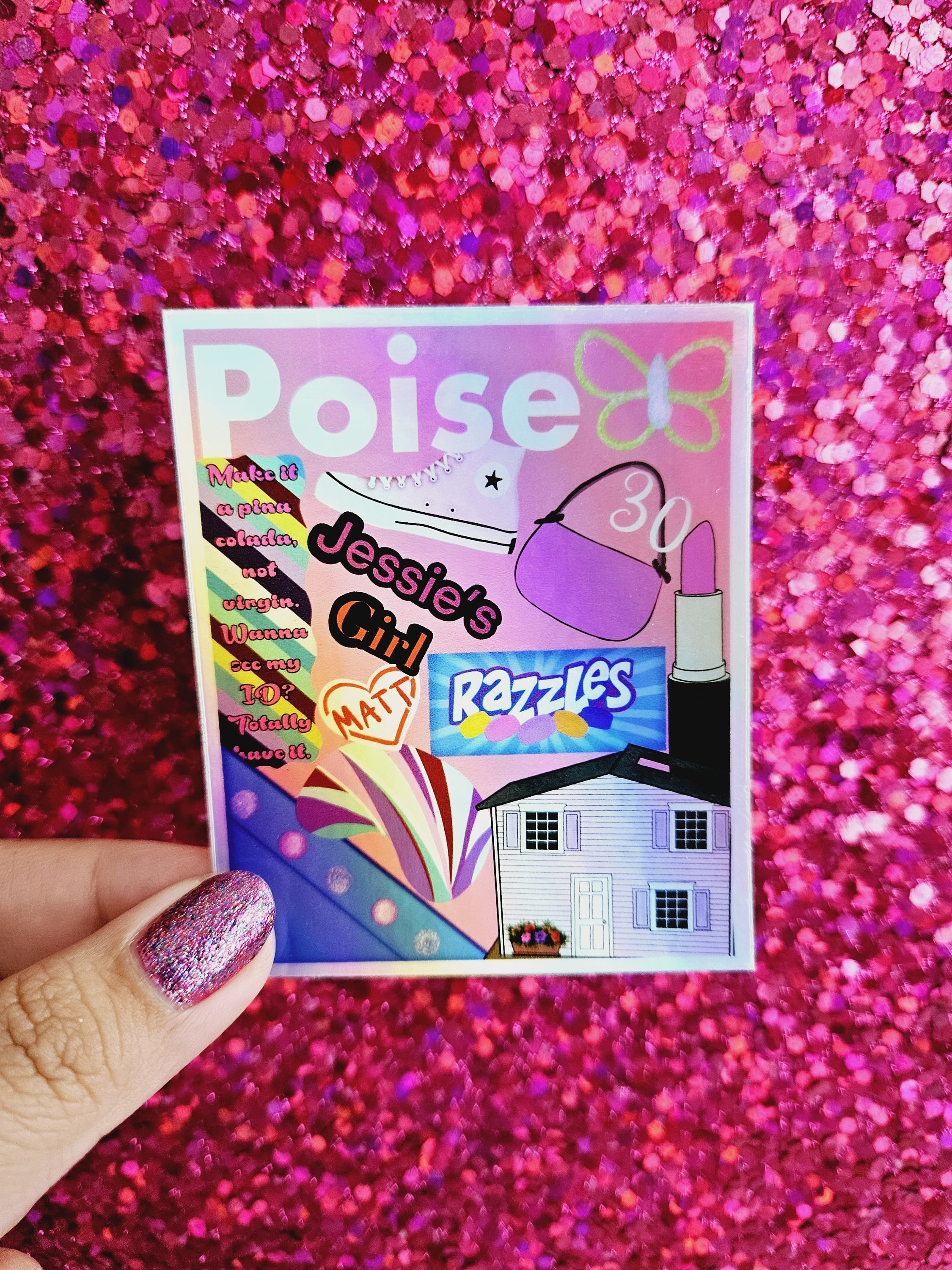 POISE Magazine Collage Cover Holographic Sticker Y2k Movies - Etsy