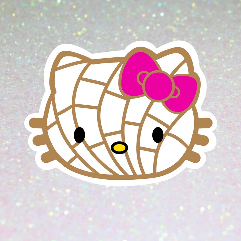 Kitty Concha Sticker Mexican American Concha conchita pan - Etsy