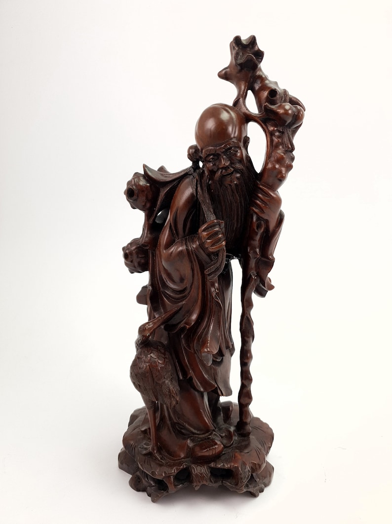 Antique Chinese God Of Longevity SHOU XING Hand Carved | Etsy