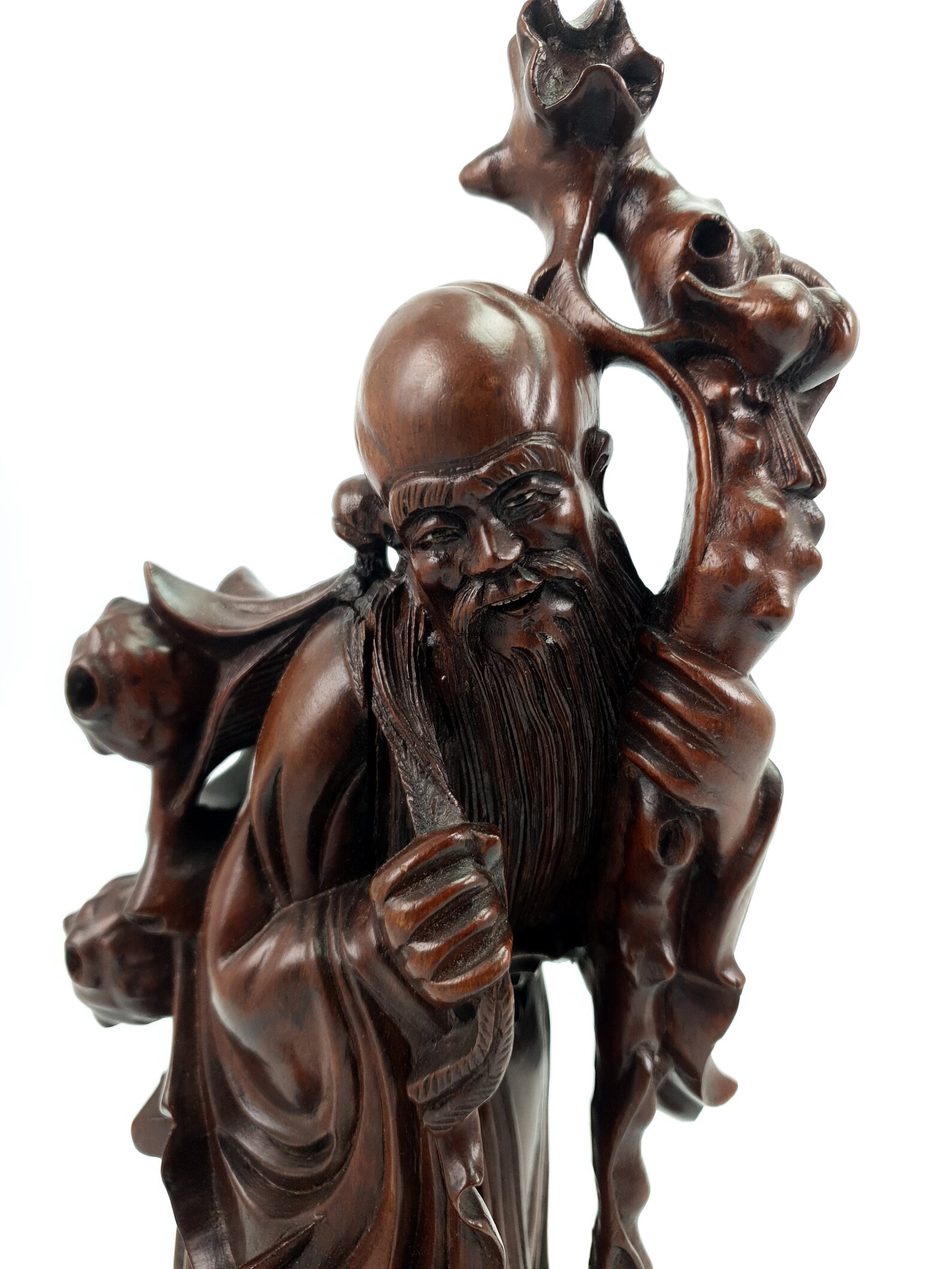 Antique Chinese God Of Longevity SHOU XING Hand Carved | Etsy