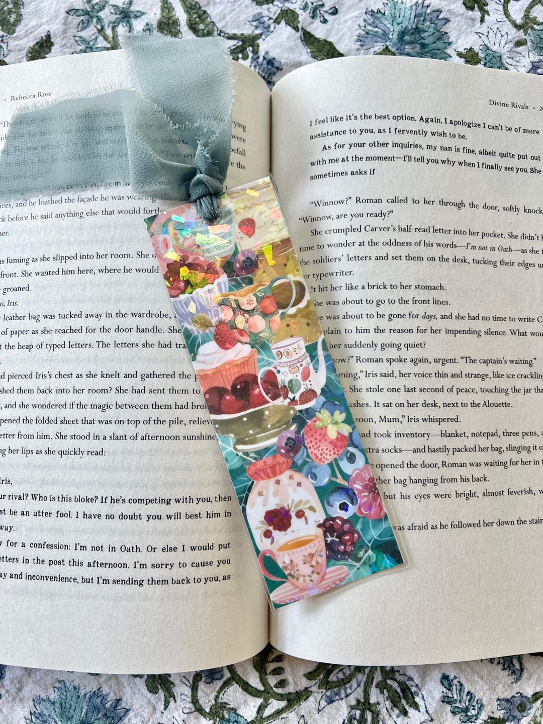 Tea Time Bookmark Watercolor Graphics Bookmark - Etsy