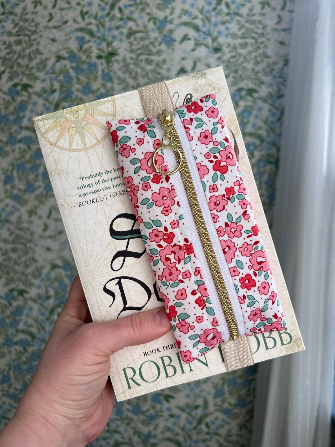 Handmade Bookmark Pencil Case – Slim Zipper Pouch – Valentine & Floral ...