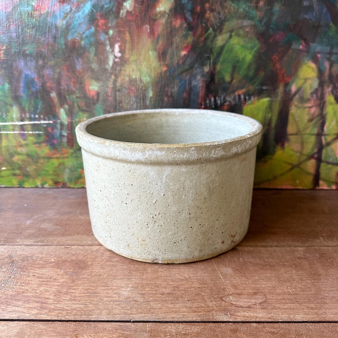 Cream Stoneware Crock Vintage Farmhouse Kitchen - Etsy
