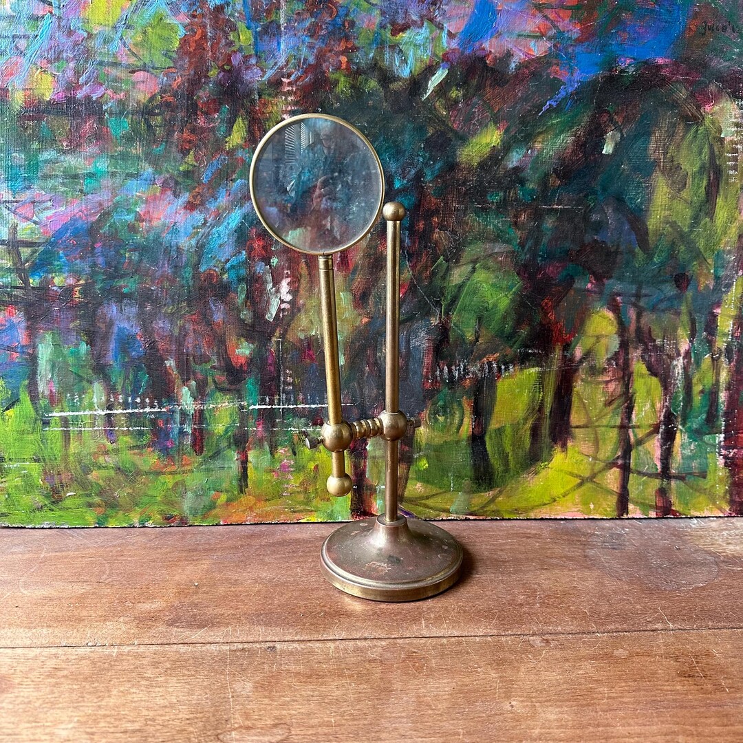 Brass Nautical Magnifying Glass on Stand Vintage - Etsy