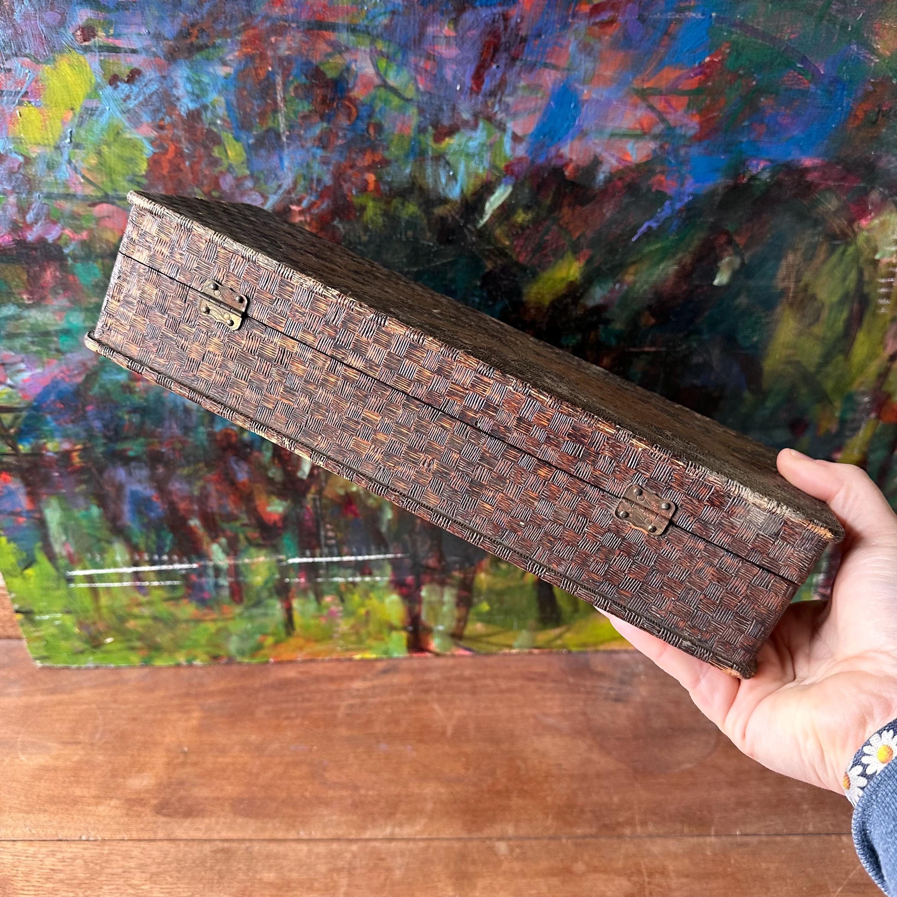 Pyrography Glove Box with Birds and Flowers