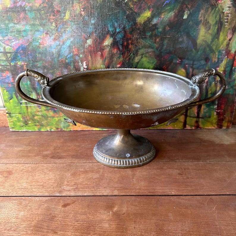 Brass Koi Fish Handle Pedestal Bowl or Compote - Etsy