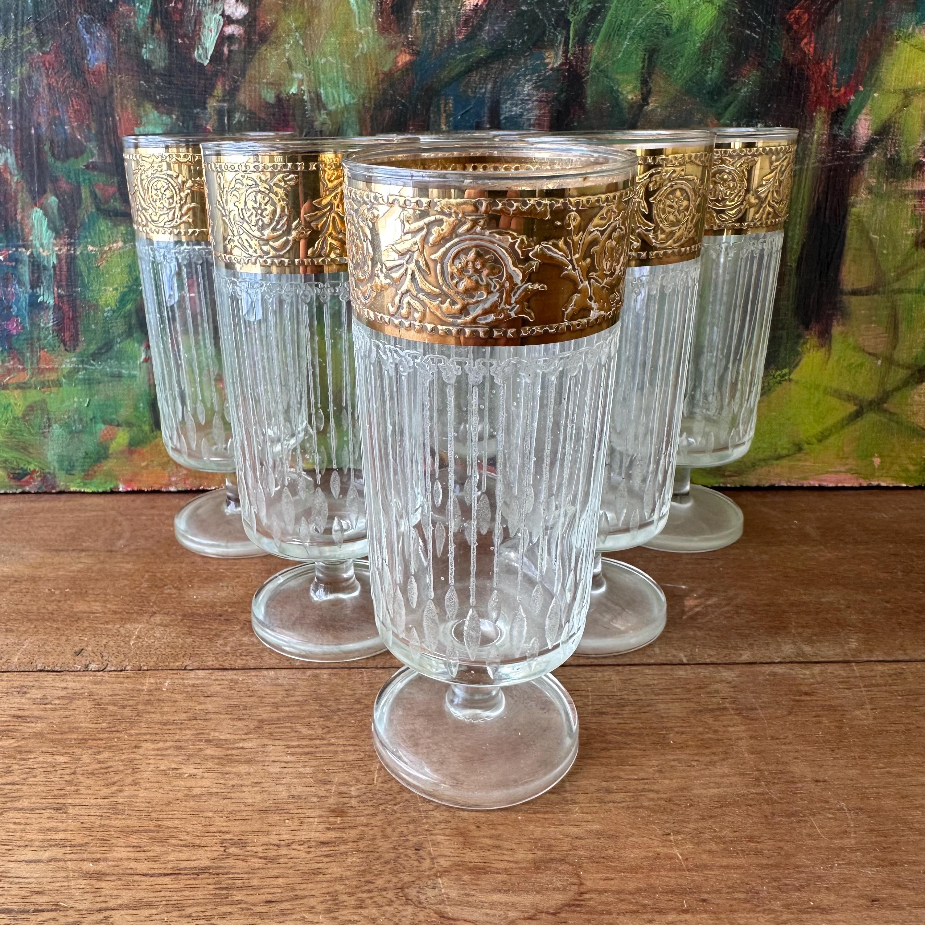 Culver Tyrol Gold Rim Whiskey Sour Glasses Set of 6