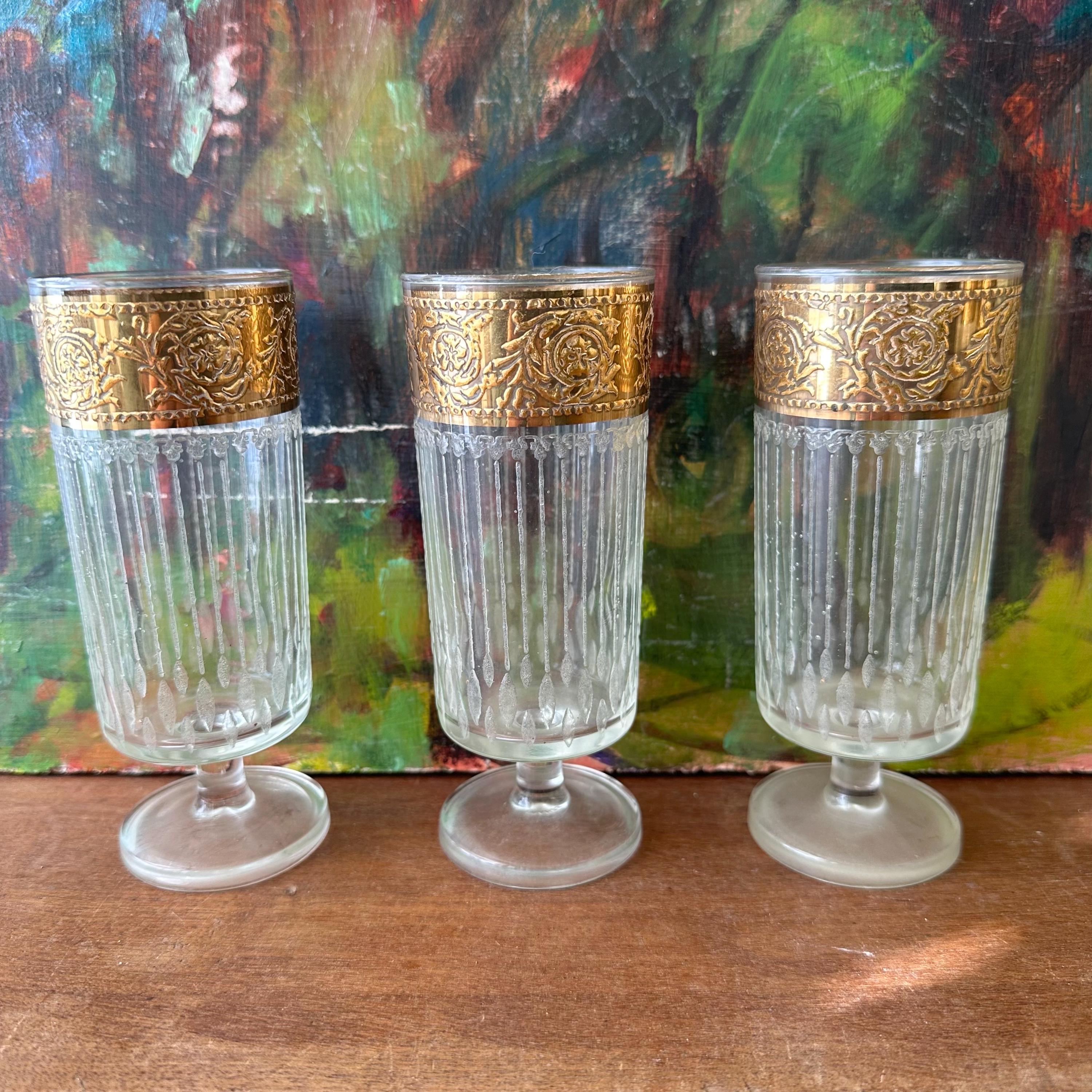 Culver Tyrol Gold Rim Whiskey Sour Glasses Set of 6