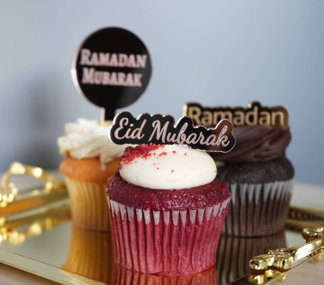 Ramadan Cupcake Toppers 10 Cupcake Toppers Eid Mubarak Cupcake Topper ...