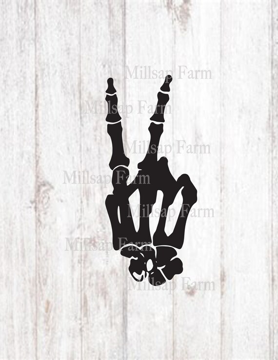 Skelett Peace Sign SVG Bones SVG Halloween SVG Dateien für - Etsy.de