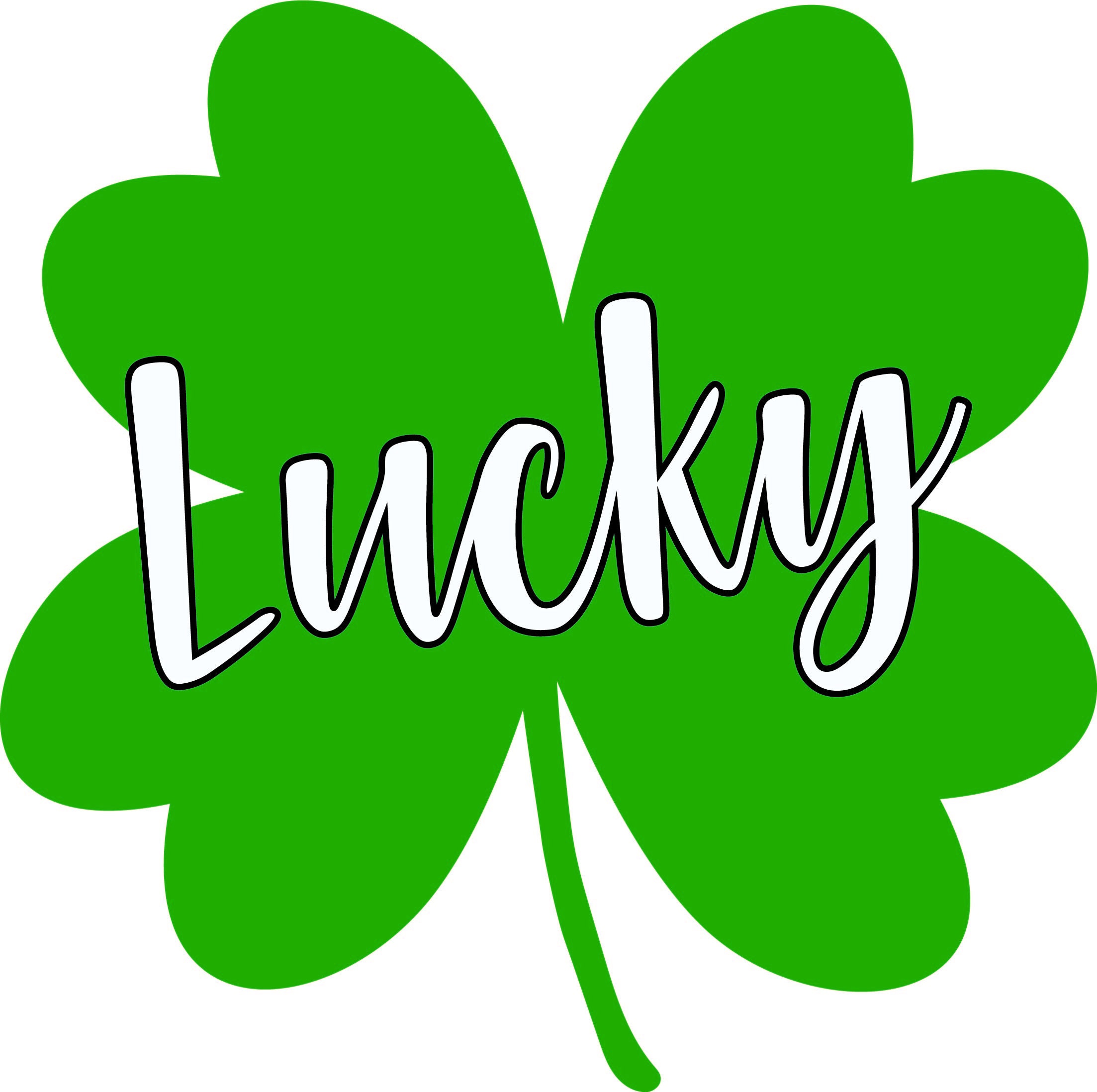 Lucky Four Leaf Clover Svg St Patricks Day Svg Etsy