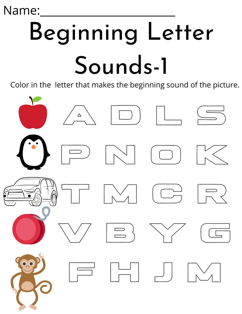 Beginning Letter Sounds, Phonics, Letters, Set of 3, Kindergarten - Etsy