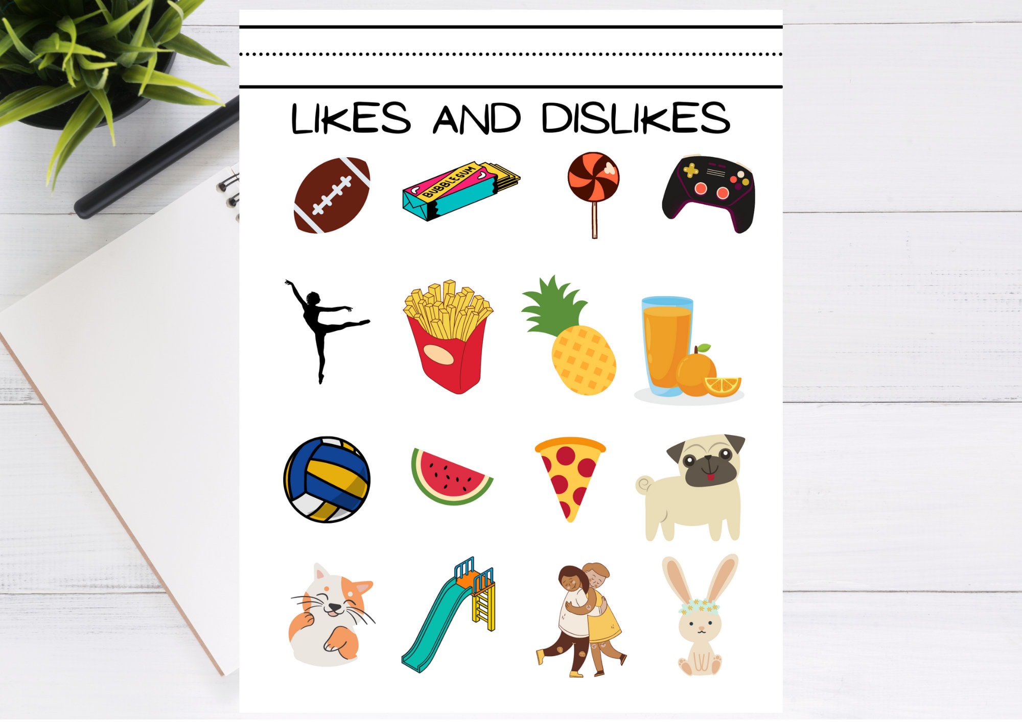 Likes and Dislikes Worksheet, Digital, Printable, Fun, Kindergarten ...