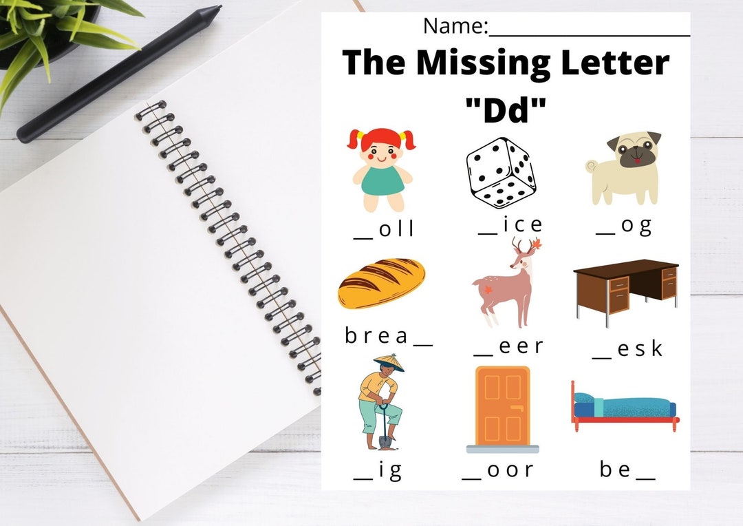 Kindergarten Spelling Worksheet, Instant Download, Missing Letter 'd ...