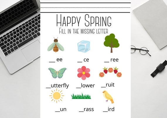 Beginning Letter Sound Digital Worksheet Happy Spring - Etsy