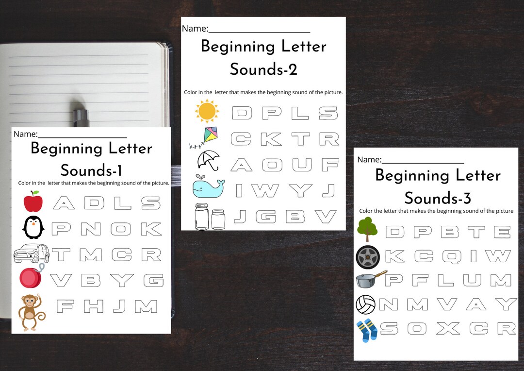 Beginning Letter Sounds, Phonics, Letters, Set of 3, Kindergarten - Etsy