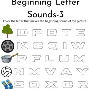 Beginning Letter Sounds, Phonics, Letters, Set of 3, Kindergarten - Etsy
