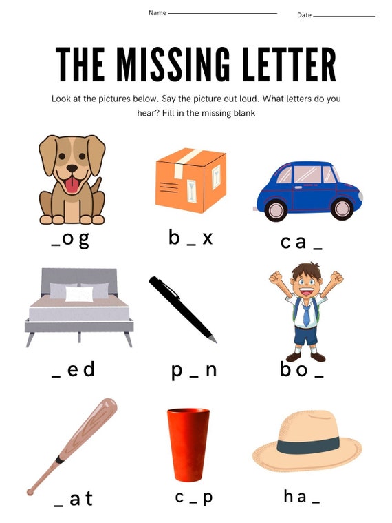 Worksheet Pre-k Kindergarten School Letters Learning - Etsy
