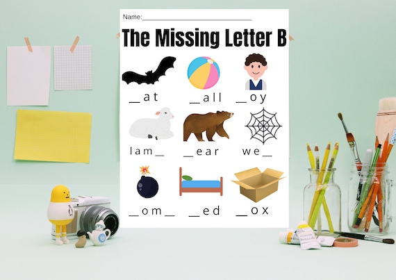 The Missing Letter 'B' Worksheet - Etsy