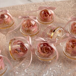 10 Pcs Wedding Plastic Dome Box With Flower, Favors, Baby Shower Favors ...