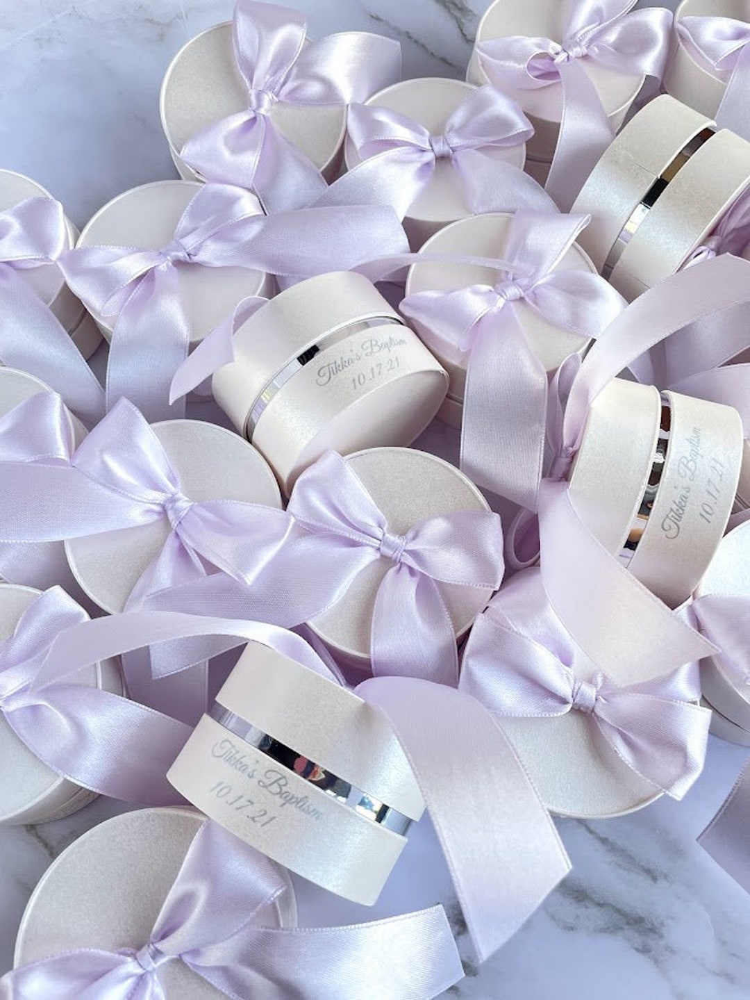 10pcs Round Favor Boxes With Bow - Etsy