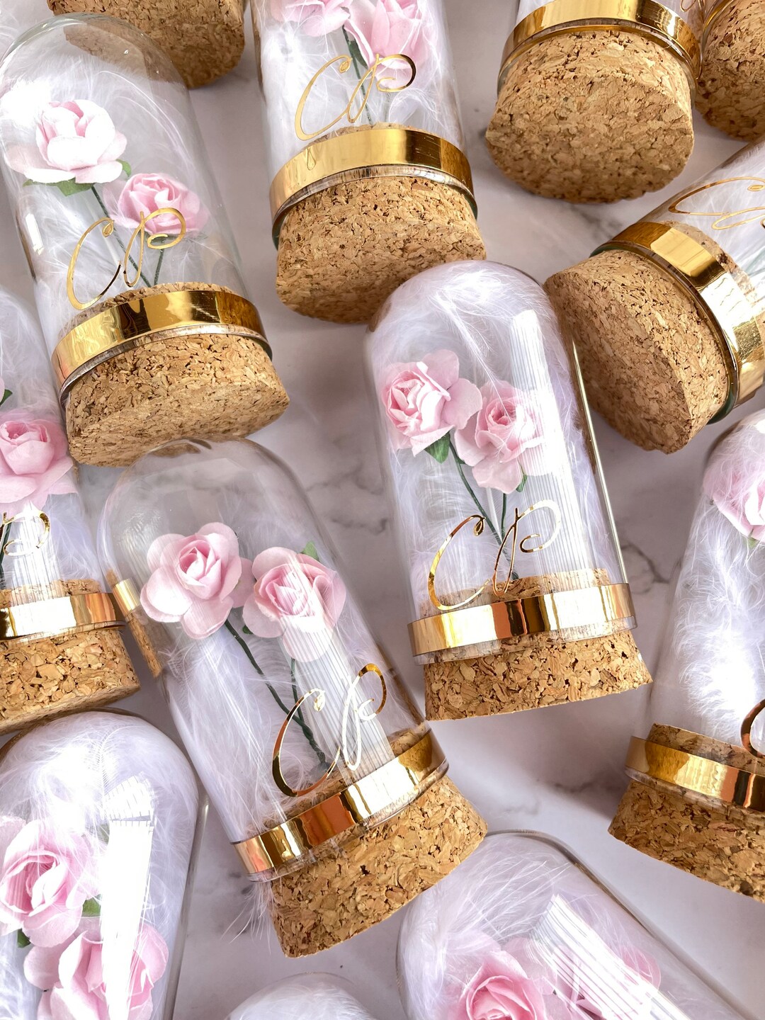 Wedding Favors With Feather and Paper Roses,gifts for Guests,souvenirs ...