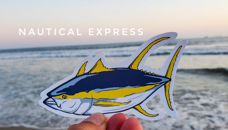 Yellowfin Tuna Sticker / Fish Sticker / Fishing Sticker / Ocean / Fish ...