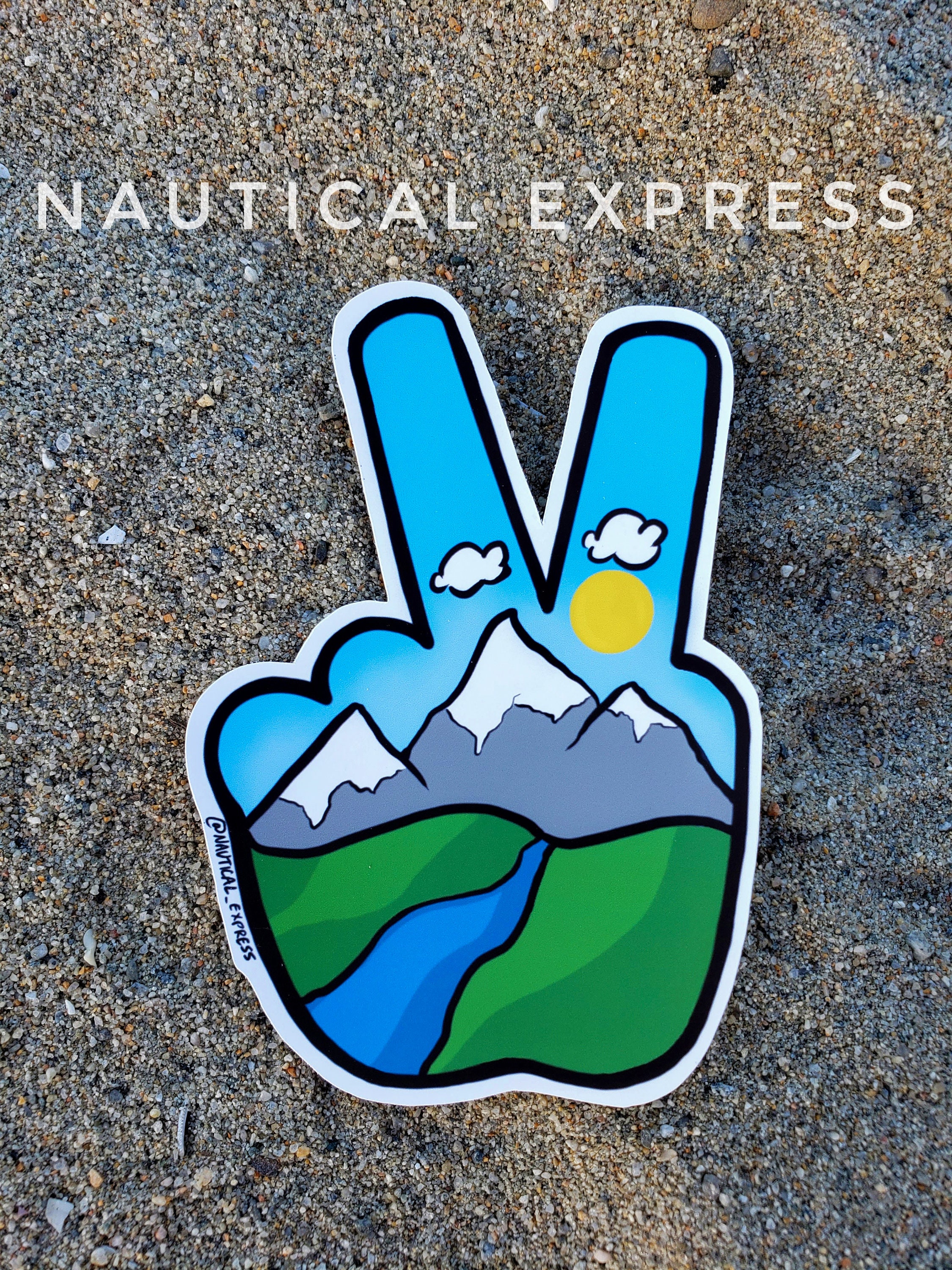 Peace Sign Sticker / Mountains Sticker / Hiking Sticker / Peace Sign ...