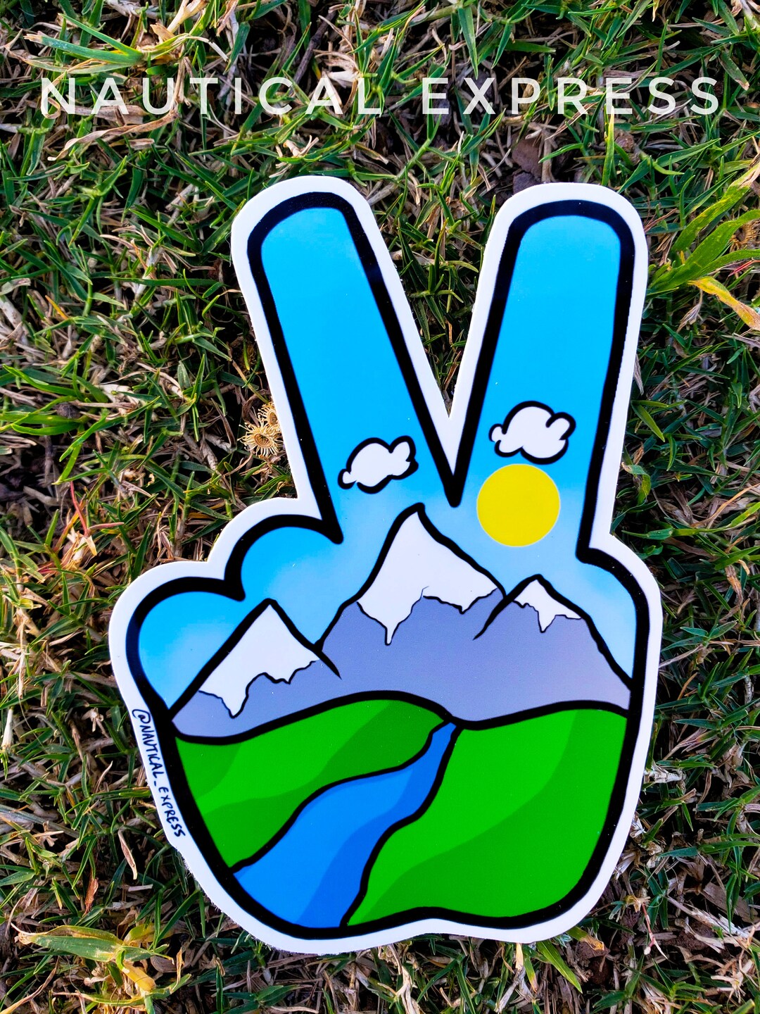 Peace Sign Sticker / Mountains Sticker / Hiking Sticker / Peace Sign ...
